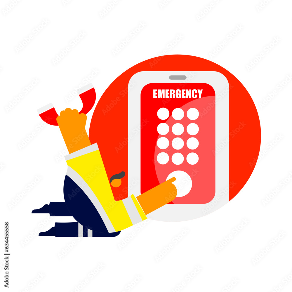 Cartoon characters for activation of emergency response in out hospital ...