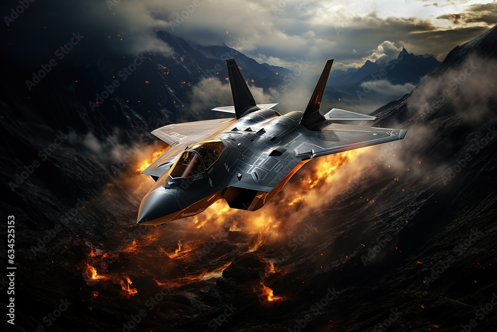 F35 Lightning II, stealth fighter ,advanced technology, aerodynamic ...