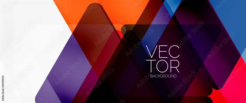 Abstract background. Color transparent triangles in mosaic style with ...