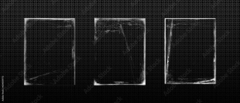 Realistic set of distressed edge photos isolated on transparent ...