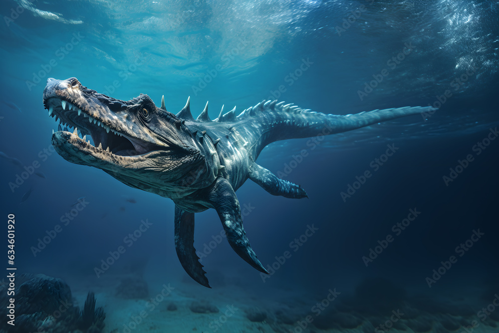 Styxosaurus. Cretaceous marine dinosaur. Dinosaur with a large head and ...
