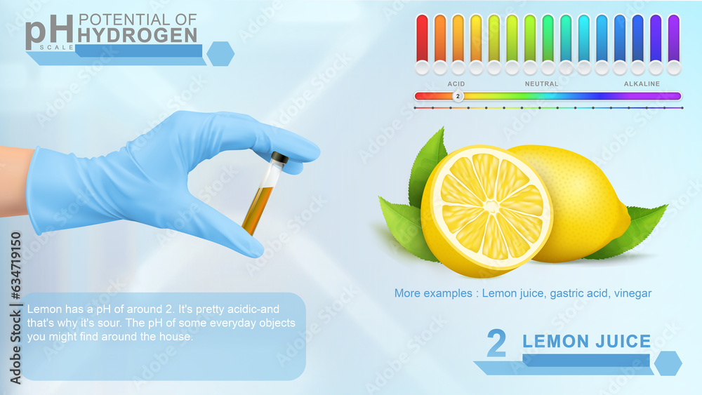 Ph scale infographic illustration, pH scale Two properties Stock ...