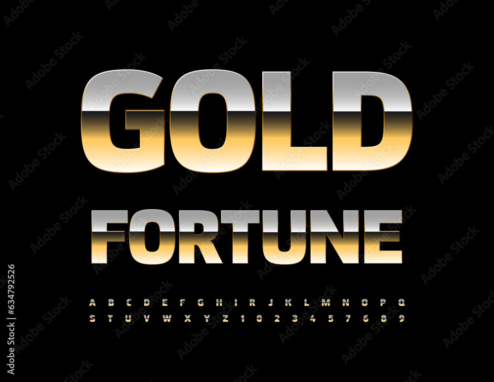 Vector luxury icon Gold Fortune. Elegant Golden Font. Chic Alphabet ...