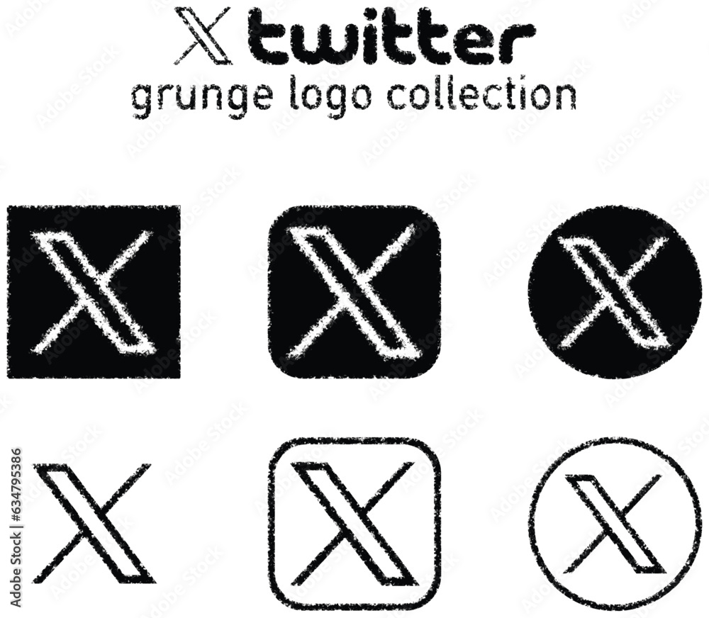Twitter X new logo pack 2023, X Twitter icon collection new brand X ...