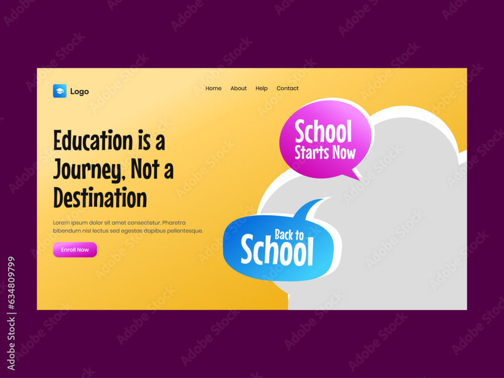 Comprehensive School Education Landing Page UI Kit Template. This UI ...