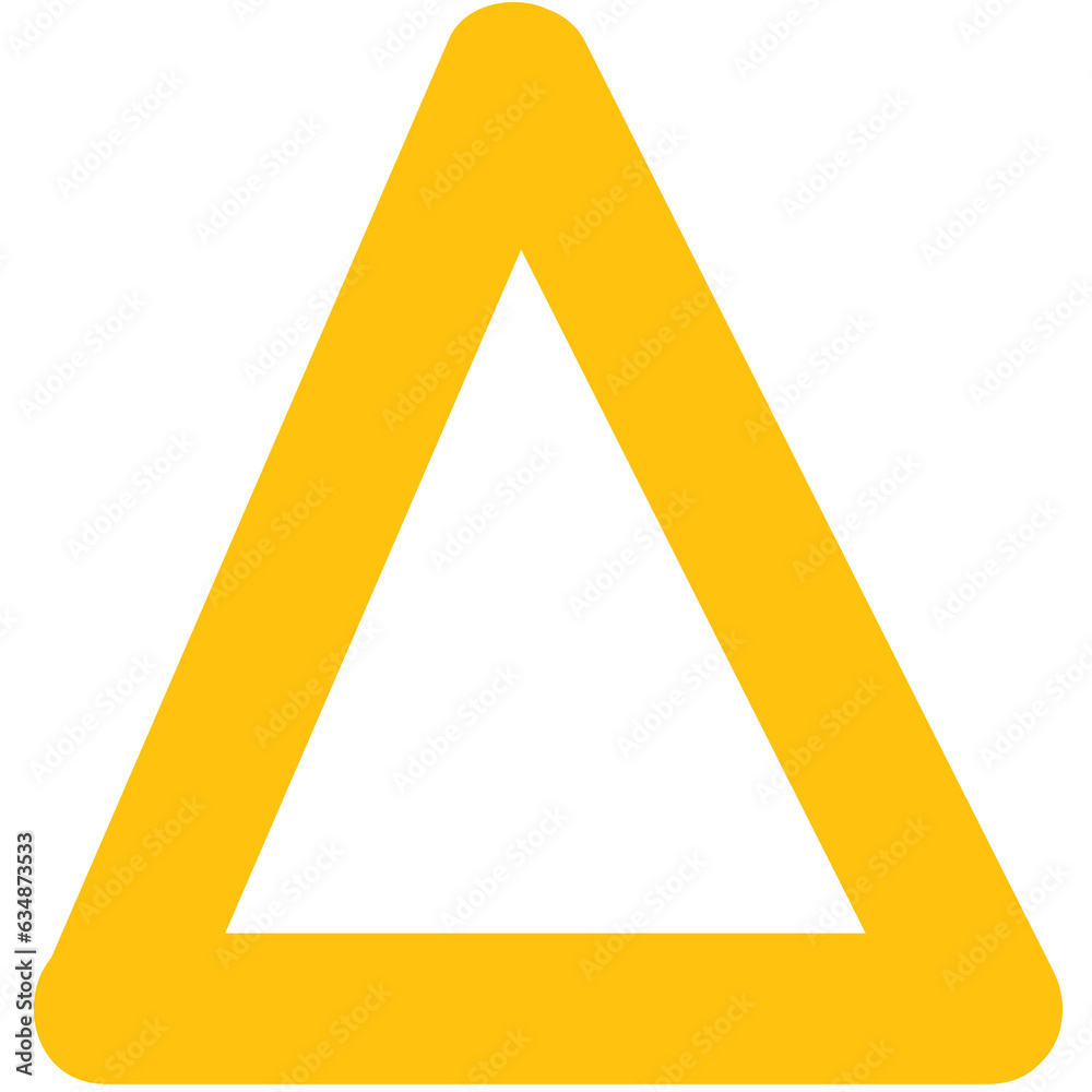 Digital png illustration of yellow triangle on transparent background ...