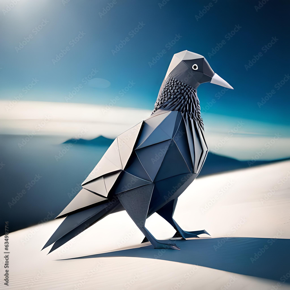 Peace concept. the Freedom of White Origami Dove or Pigeon ...