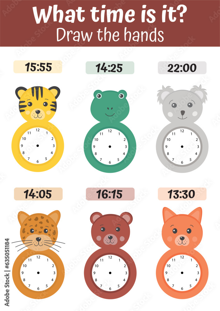 Telling time worksheet for preschool kids to identify the time. Clock ...