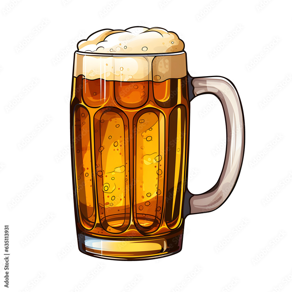 cartoon beer clipart, transparent background Stock Illustration | Adobe ...