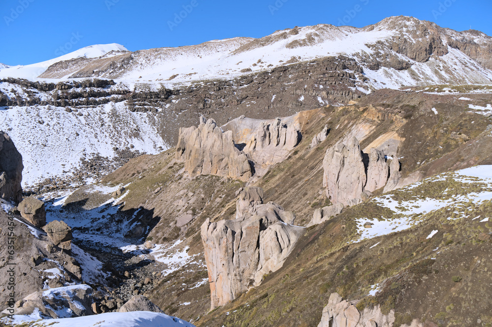 Remarquable geological formation called "Muela del diablo" (= "Devil ...