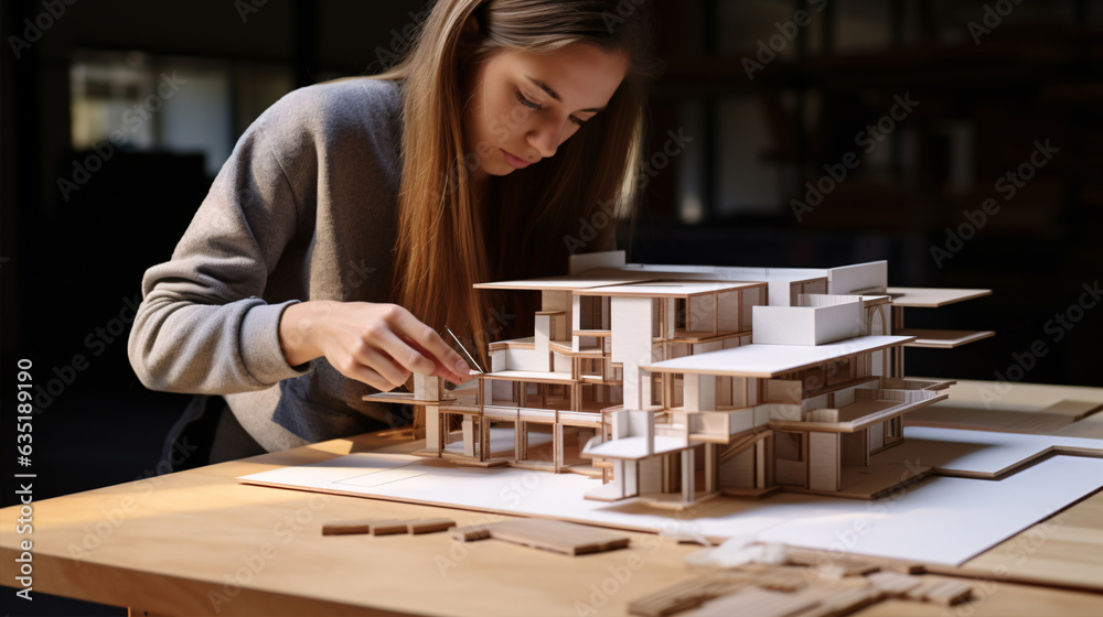 Undergraduate architecture student worked on modern box house models ...