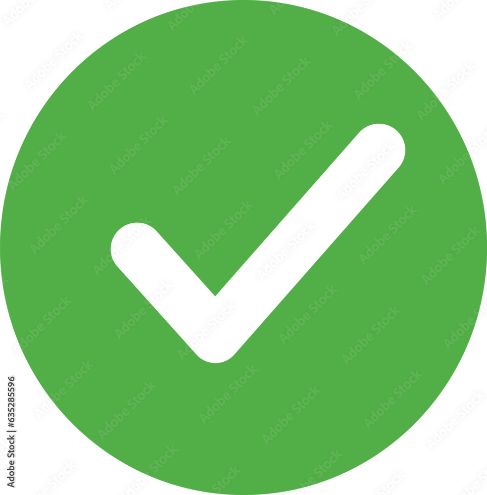 Vector de Stock flat green Tick mark approved . Check mark icon symbols ...