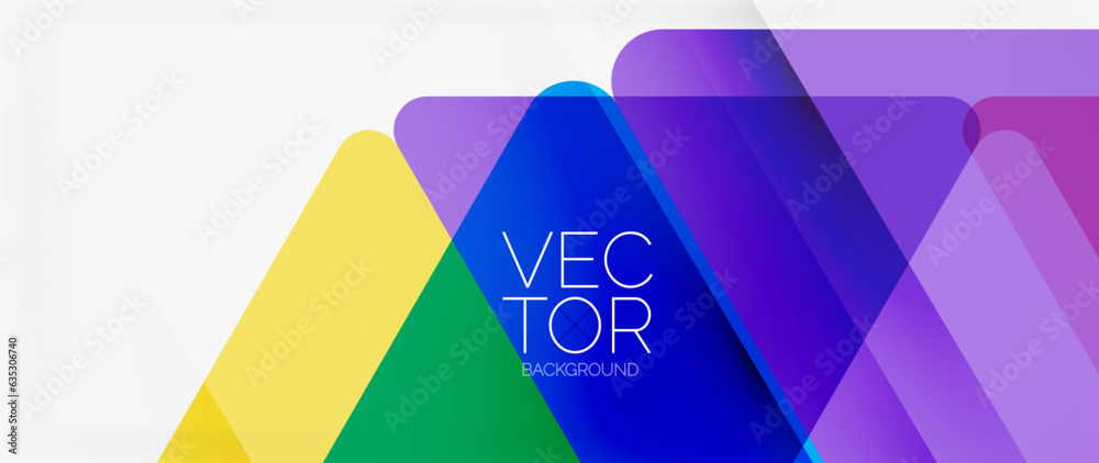 Abstract background. Color transparent triangles in mosaic style with ...