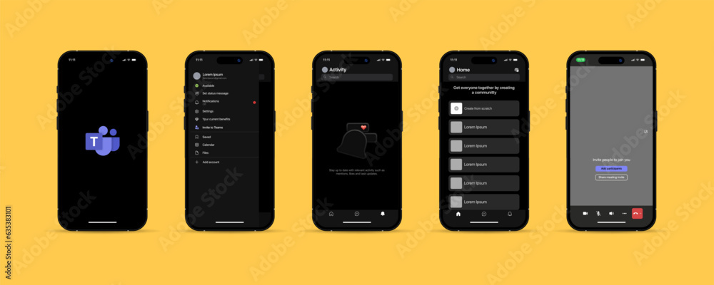 Set Microsoft team screen social media and social network interface ...