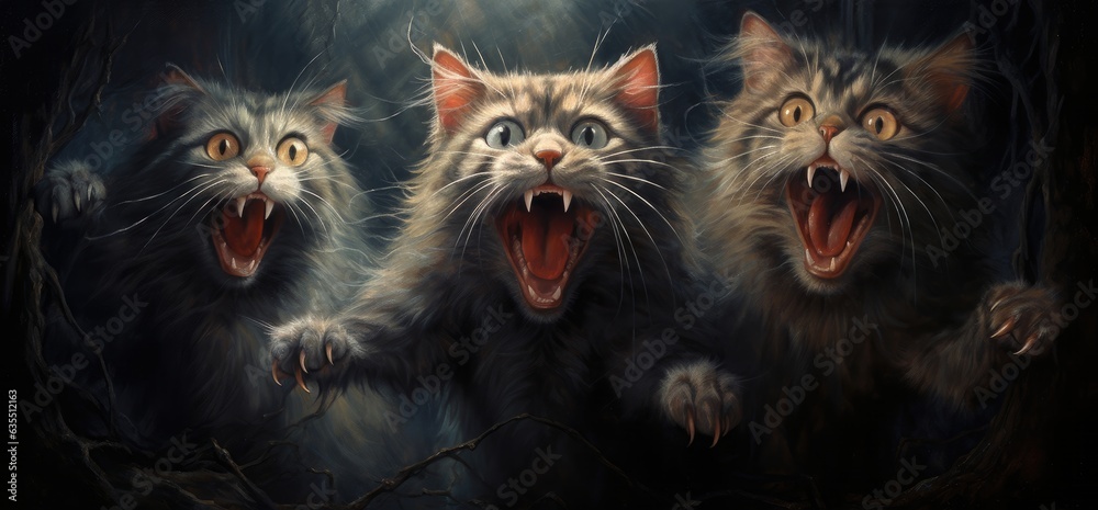 CATS ATTACK! Terryfying scary evil cats, Horror wallpaper, Halloween ...