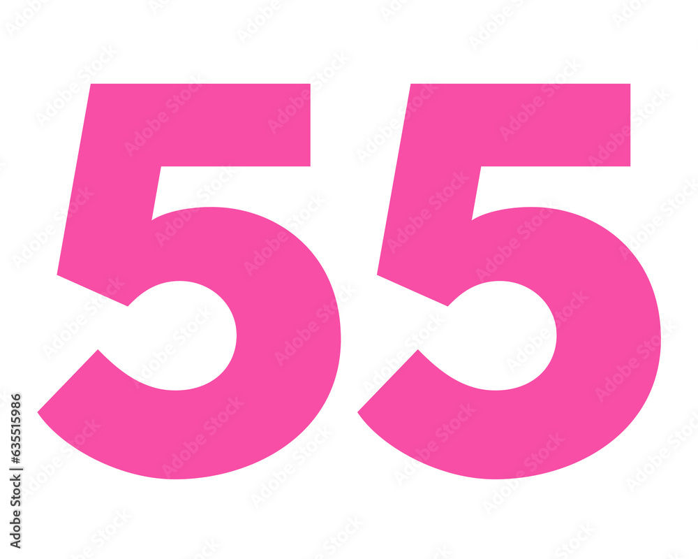number 55 icon pink color sign symbol numbers for design elements ...