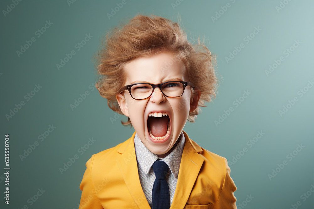 Generative ai photo collage of schoolkid shout yell fail test for ...