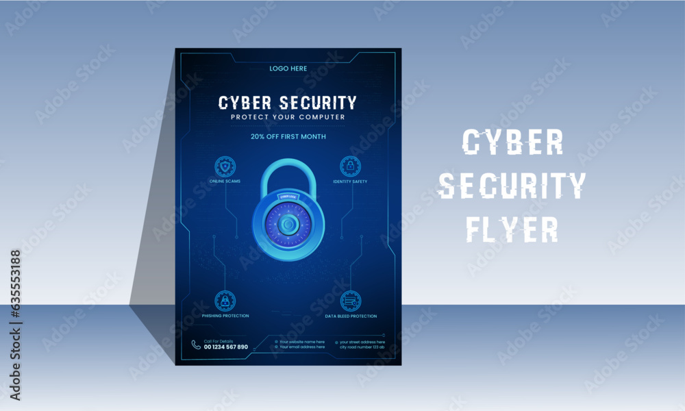 Cyber security mordent flyer template 2. Cybersecurity threats ...