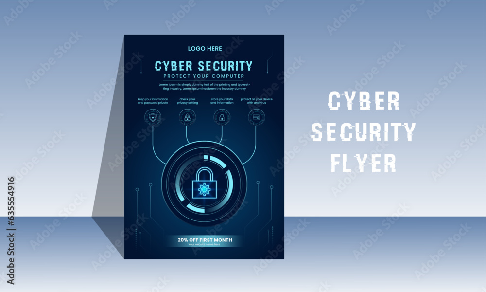 Cyber security mordent flyer template 4. Cybersecurity threats ...