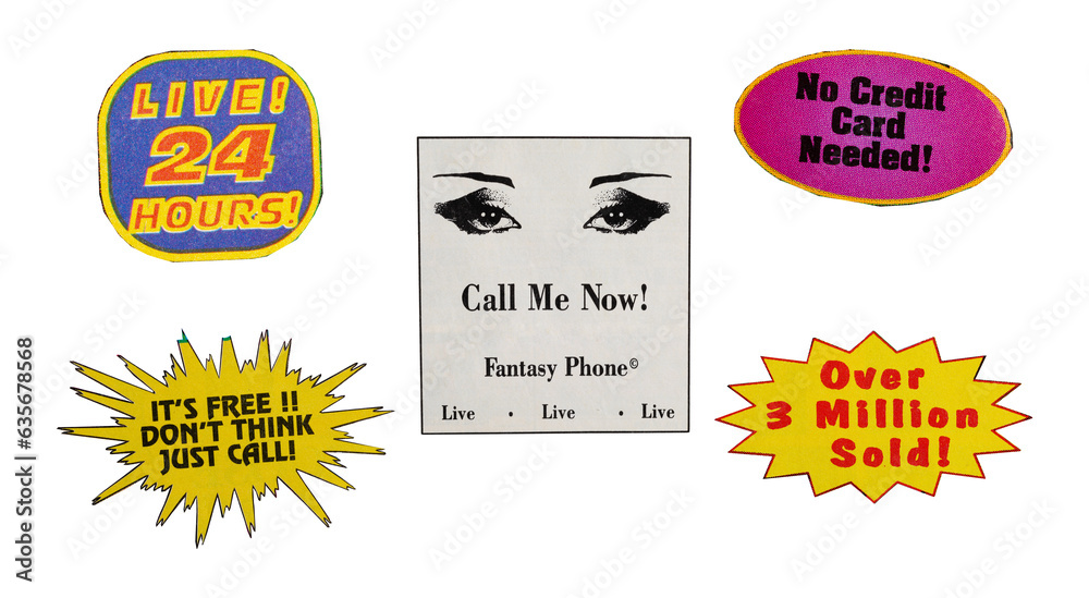 Cut out magazine vintage labels, price, words, stickers, letters, tags ...