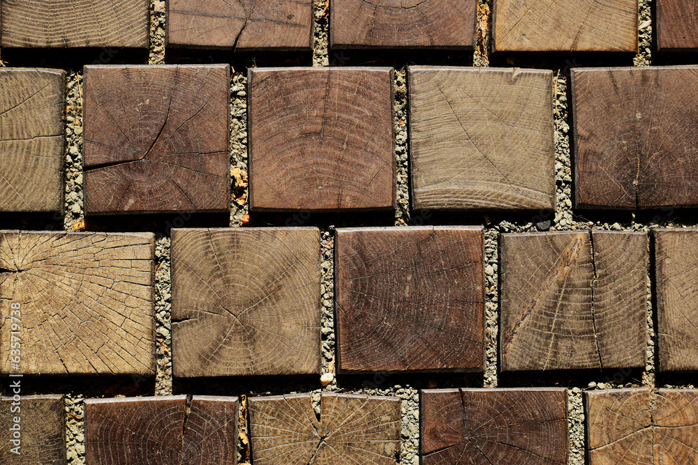 shiny old worn and weathered hardwood floor in open exterior space ...