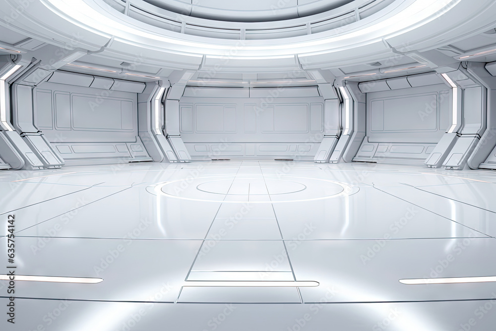 Technology abstract white modern hi-tech display background, empty ...