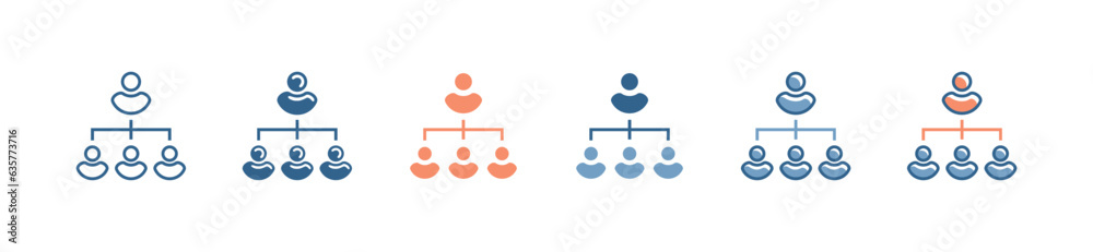 organization management icon vector. structure hierarchy diagram team ...