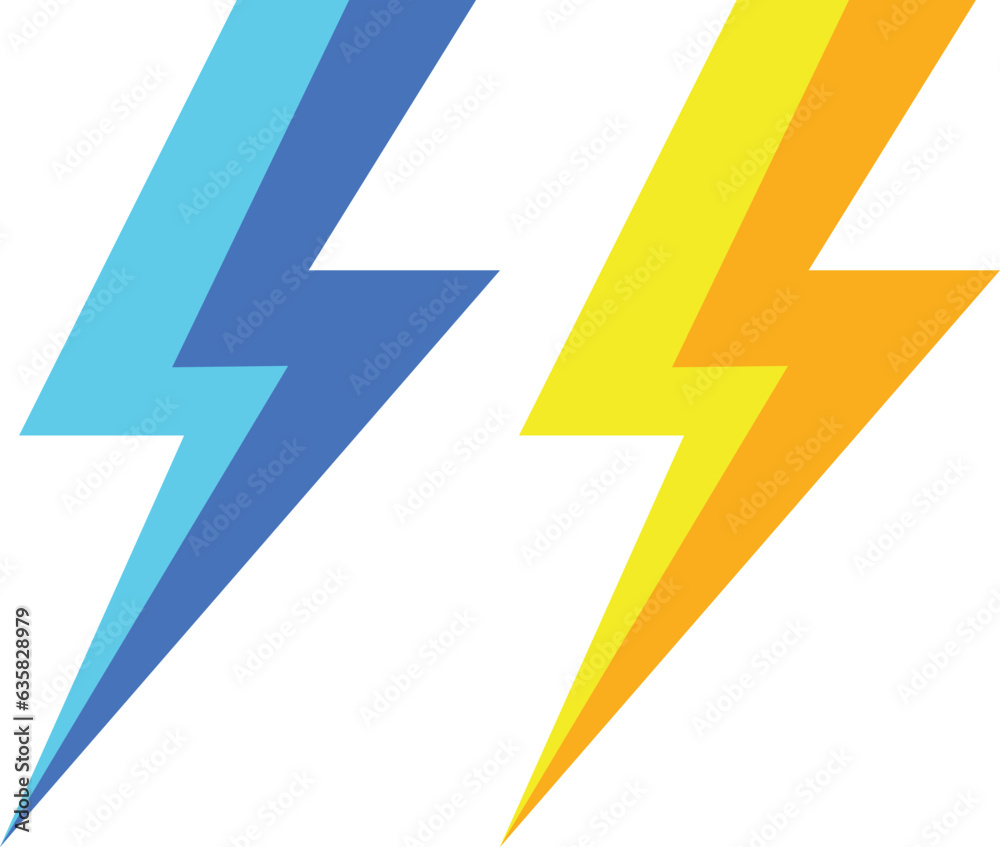 lightning bolt icons, minimalist design, yellow and black, graphic symbols, electric power ...