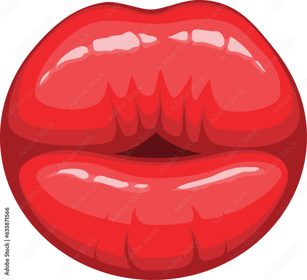 Sexy red lips blowing kiss. vector illustration transparent background ...