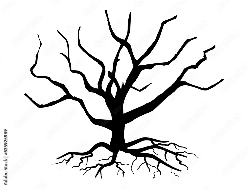 Dead tree silhouette vector art Stock Vector | Adobe Stock