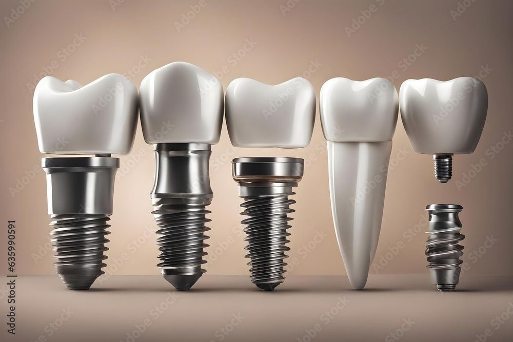 Parts of dental implant and dent. Stock Photo | Adobe Stock