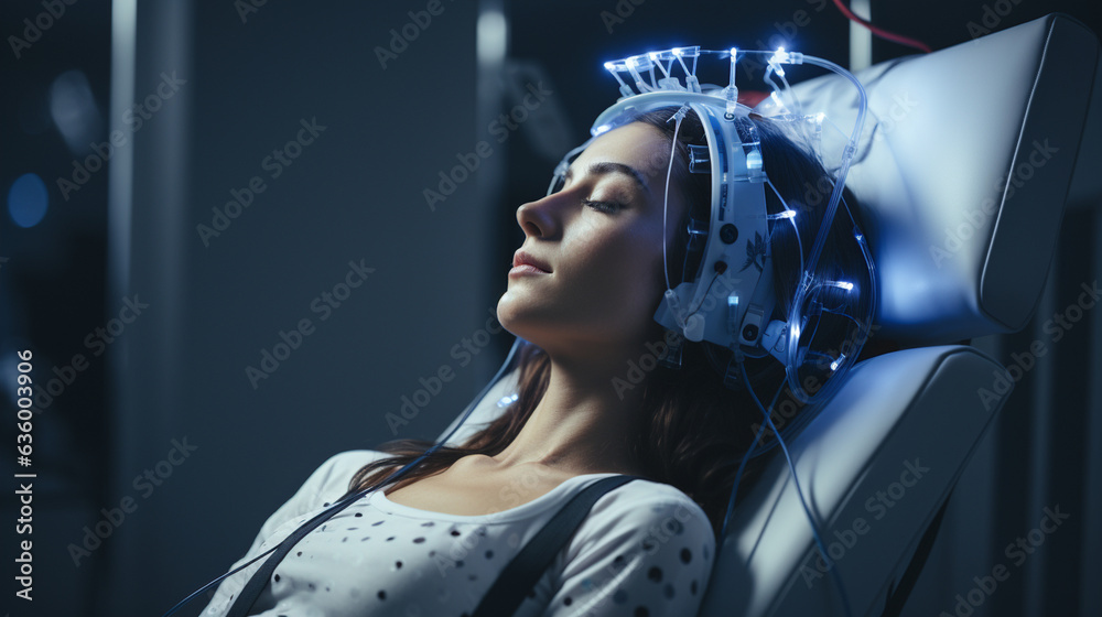 Brain Stimulation: A patient undergoing non-invasive brain stimulation ...