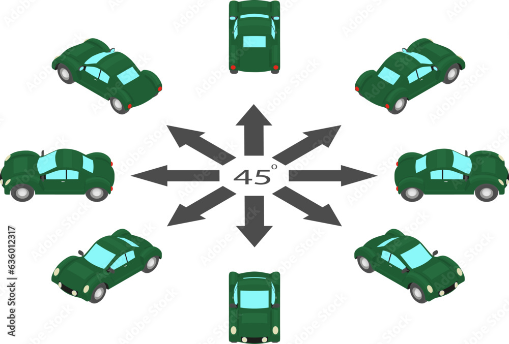 Rotation of the old racing car by 45 degrees. Retro sport car in ...