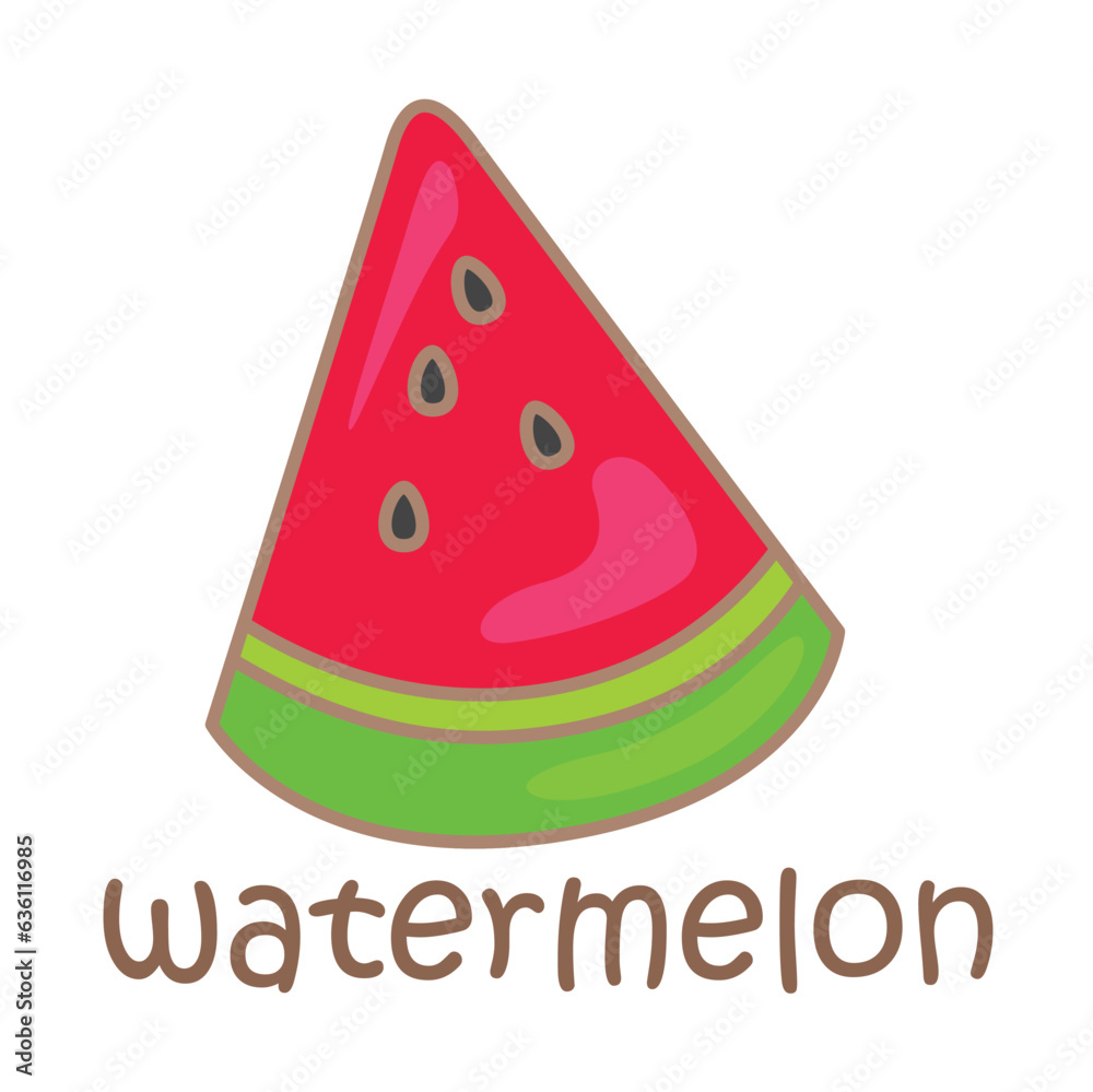 Vector de Stock Alphabet W For Watermelon Vocabulary Reading School ...