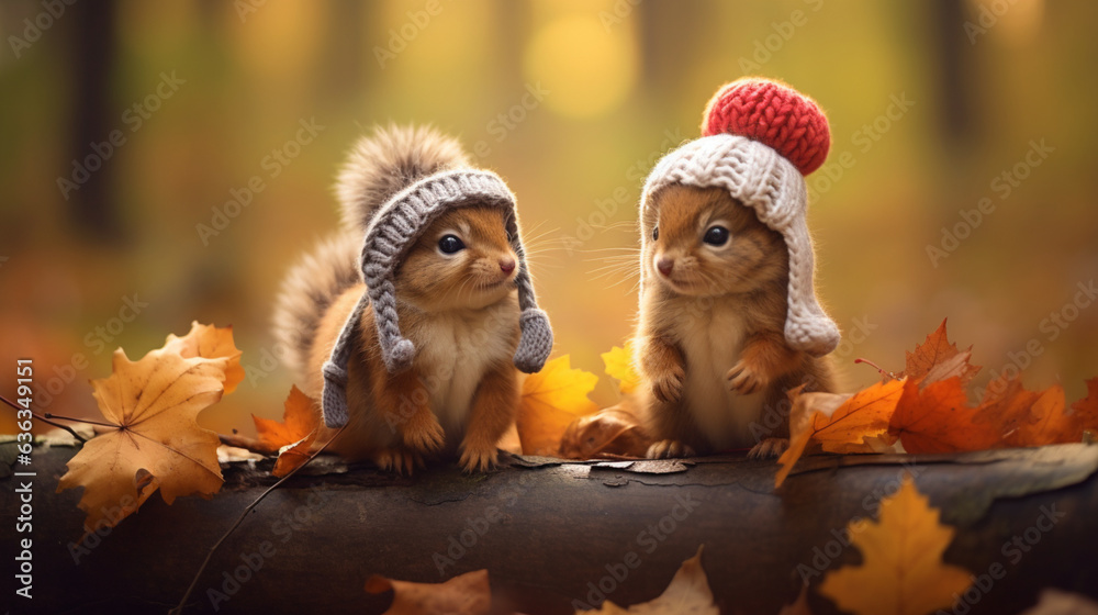 Adorable autumn fantasy critters for desktop backgrounds etc Stock ...