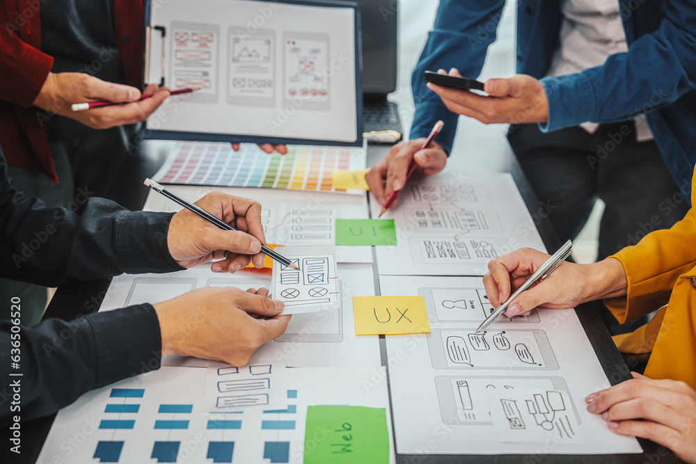 UI, UX designers developers Group team meeting often fill variety of ...