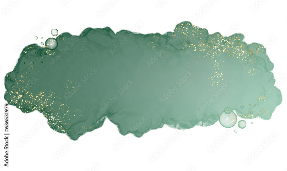 Pastel green modern watercolor brush stroke splash with luxury golden ...