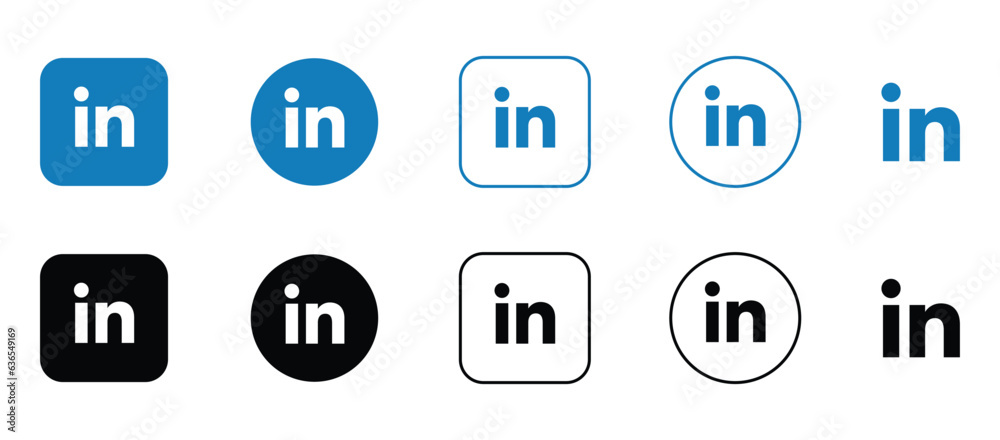 LinkedIn icons. popular LinkedIn icon set. Social media icon set ...