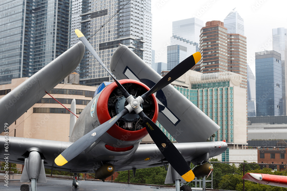 New York, United States - August 5, 2023: Douglas XBT2D-1 Dauntless II ...