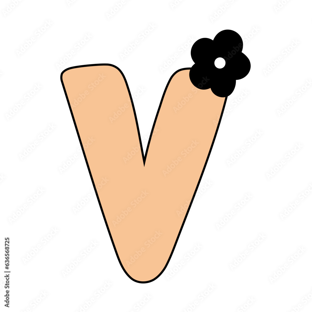 (V) cute flower alphabet Stock Vector | Adobe Stock