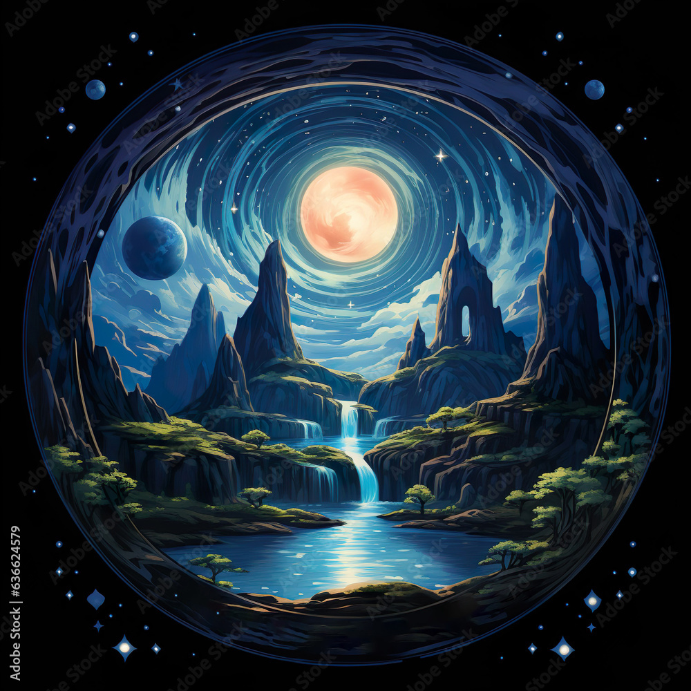An epic scifi fantasy brand corporate logo, emblem or insignia ...