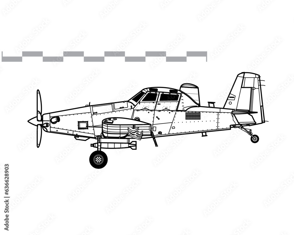 Vector de Stock Air Tractor OA-1K Sky Warden, AT-802U. Vector drawing ...