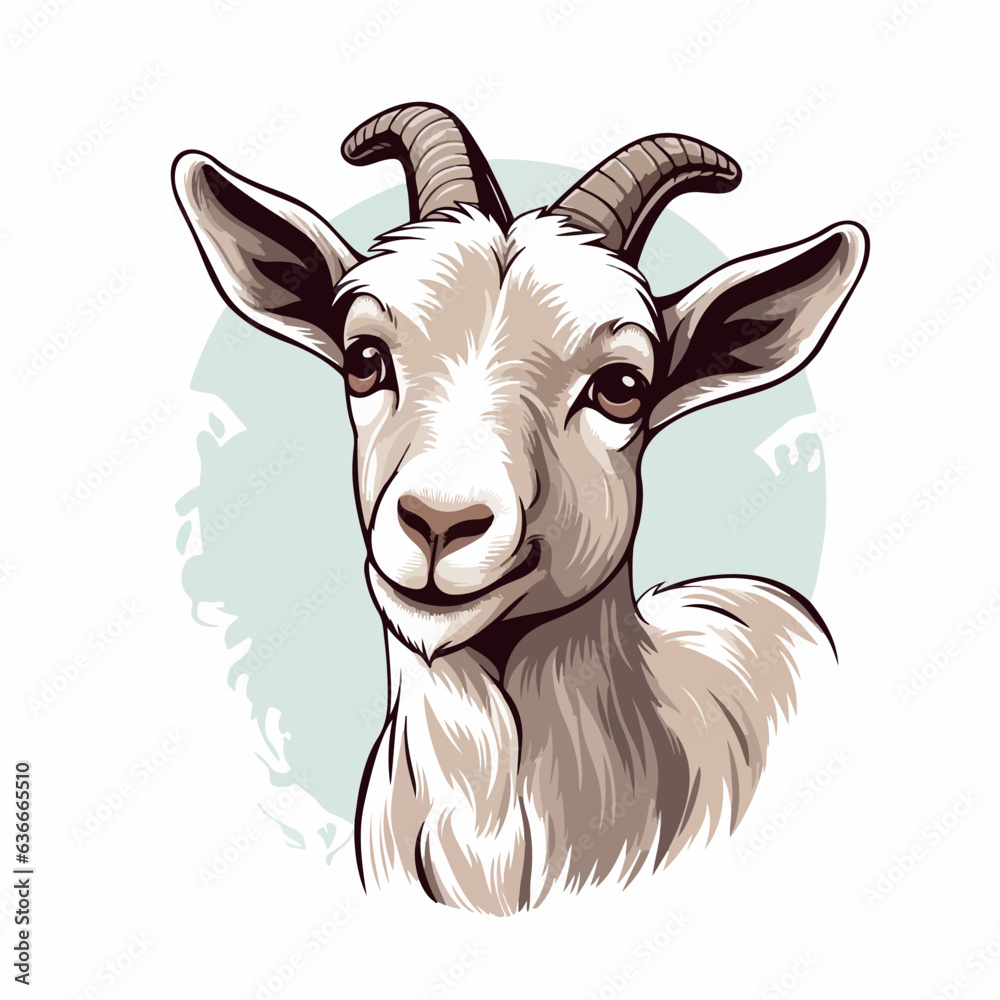 Goat in cartoon, doodle style. 2d vector illustration in logo, icon ...