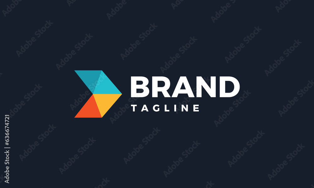 Multi colored origami arrow based logo design for logistics business ...