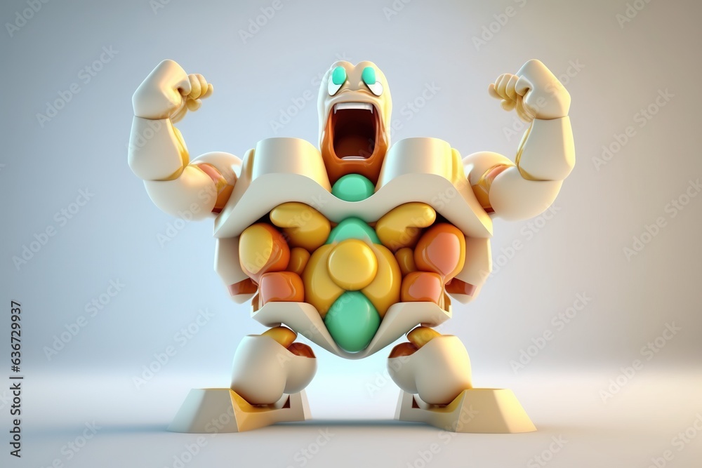 Стоковая иллюстрация «Intestine. Cute cartoon healthy human anatomy ...
