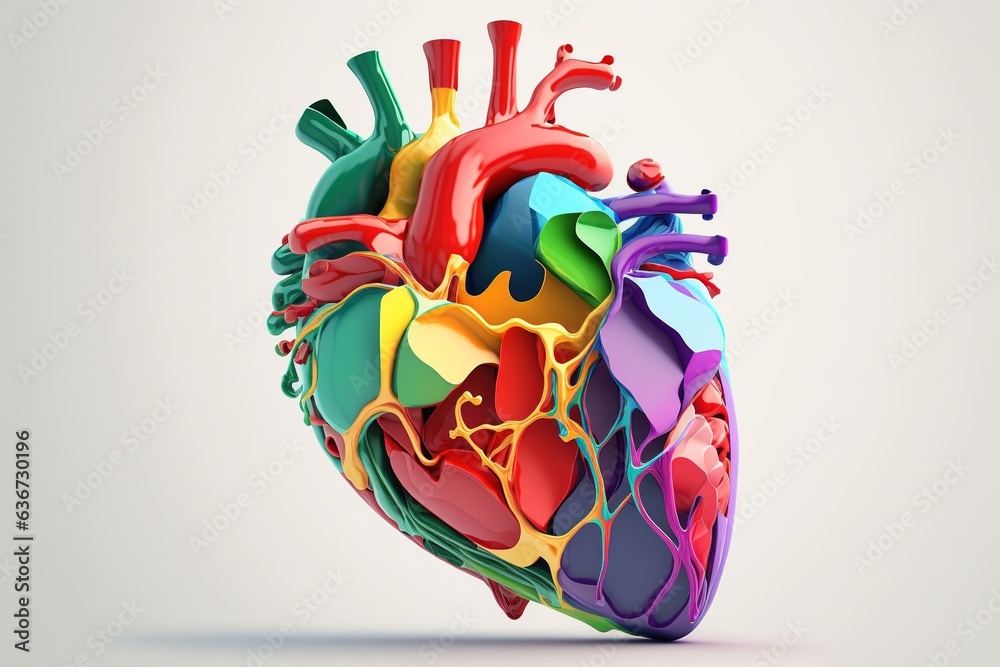 Heart. Cute cartoon healthy human anatomy internal organ character set ...