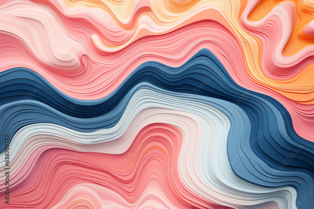 2D texture representing a cross-section of a marble slab, smooth curves ...