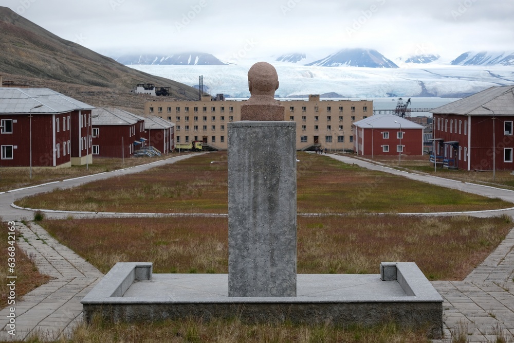 Pyramiden, Norway - 19 July 2023: Abandoned russian mining town ...