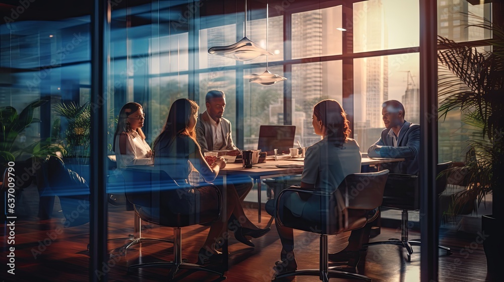 business formal meeting conference discussion with coworker shareholder ...