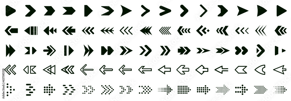 Set arrow icons, collection different arrows sign, set different cursor ...